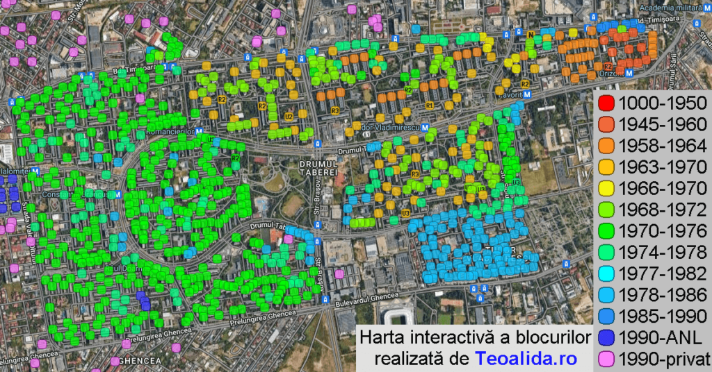 Harta Galați cu anul construcției blocurilor - Harta Blocuri .ro