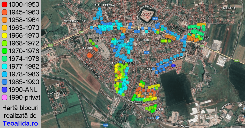 Hartă blocuri cu anul construcţiei: Bucureşti şi alte 50+ oraşe