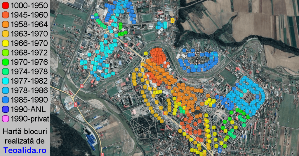 Hartă blocuri cu anul construcţiei: Bucureşti şi alte 50+ oraşe
